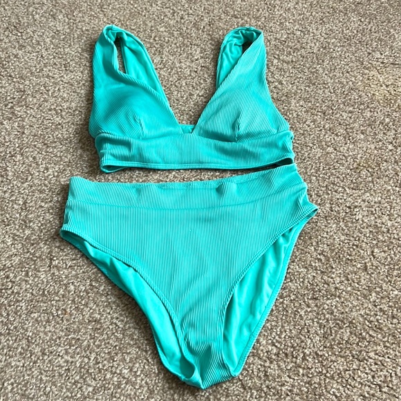 True Craft | Swim | True Craft Ribbed Teal Bikini | Poshmark